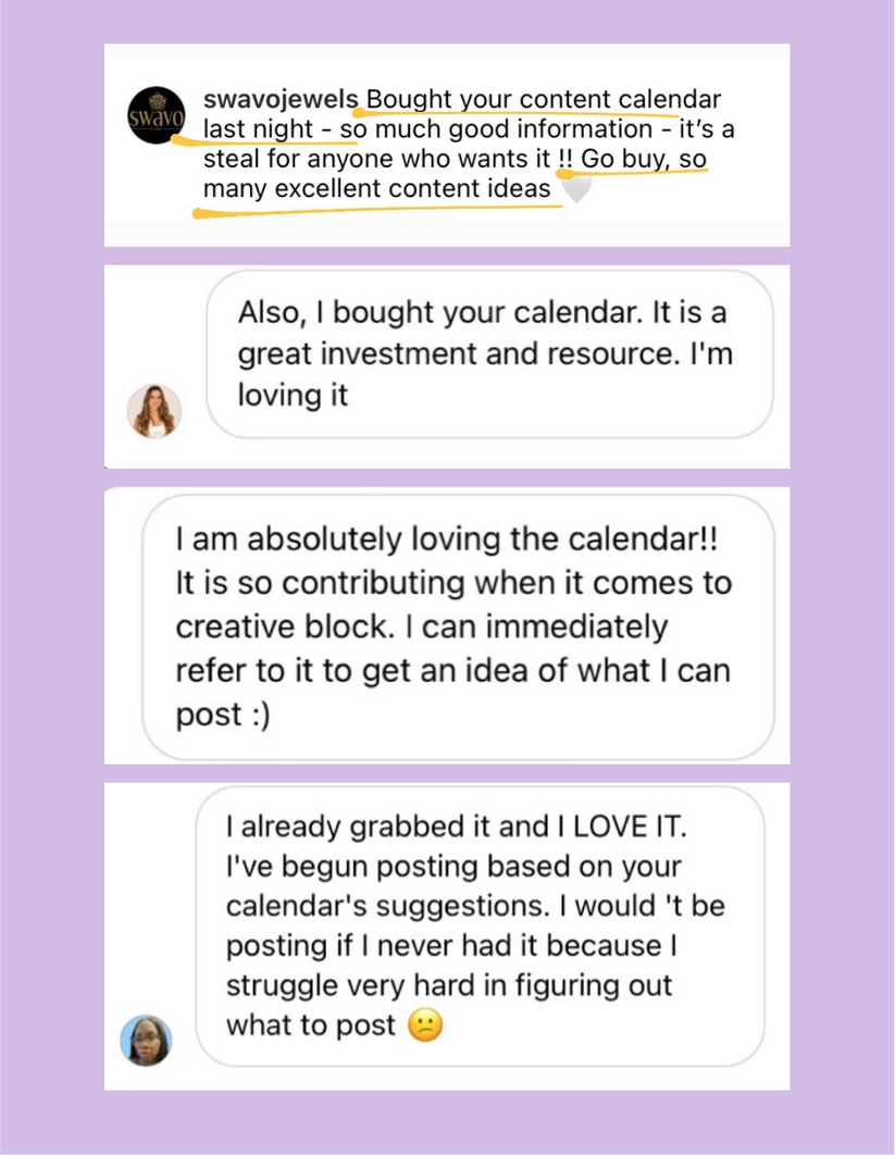 IG Content Calendar – Daniela Queiroz